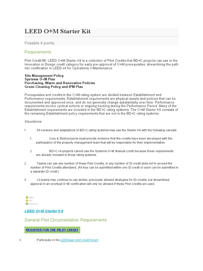LEED O+M Starter Kit Overview | PDF
