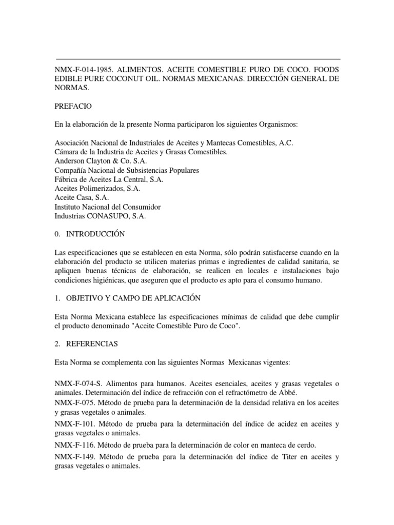 NMX F 014 1985 | PDF | Petróleo | gordo