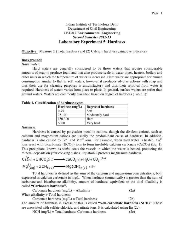 Lab 5 Hardness | Download Free PDF | Titration | Chemistry