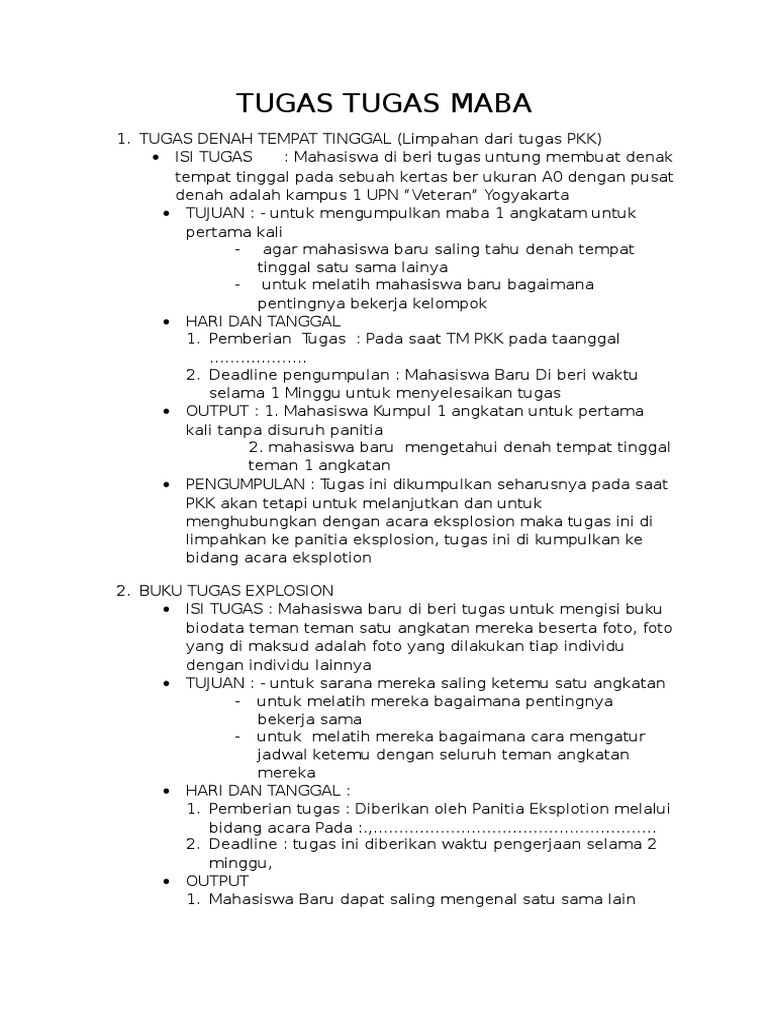 Tugas Tugas Maba | PDF