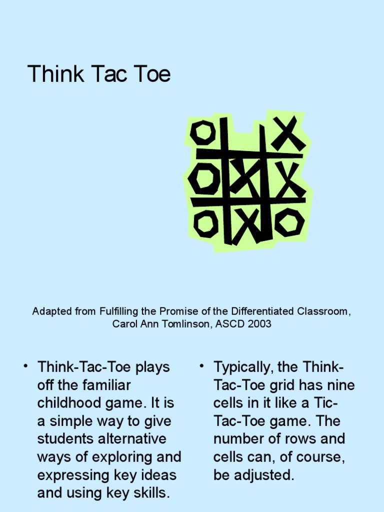 Think Tac Toe | PDF | Reading Comprehension | Cognitive Science