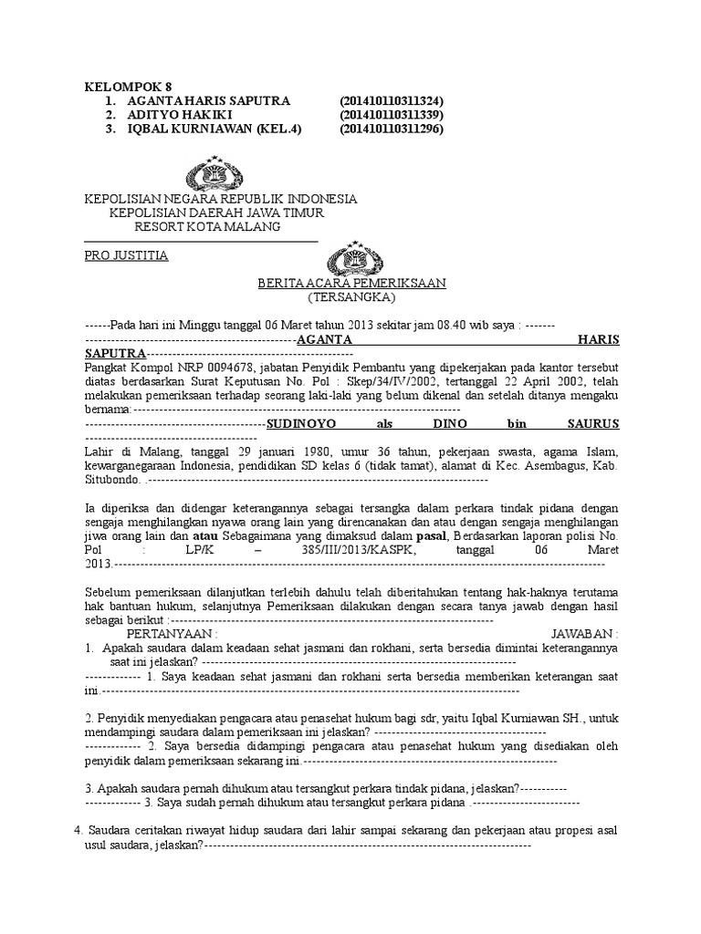 Kelompok 8 1. Aganta Haris Saputra (201410110311324) 2. Adityo Hakiki ...