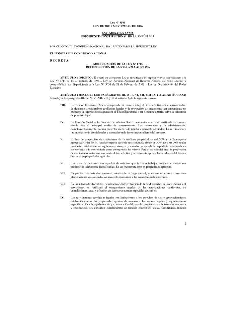 Ley de Inra PDF | PDF | Dominio eminente | Propiedad