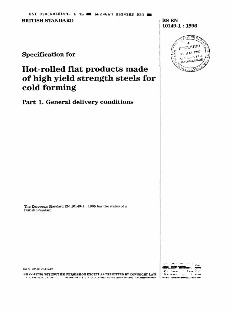 BS en 10149-1 | PDF