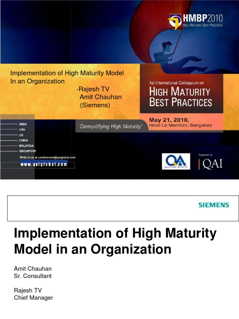 CMMI High Maturity Best Practices HMBP 2010: Implementation of High ...