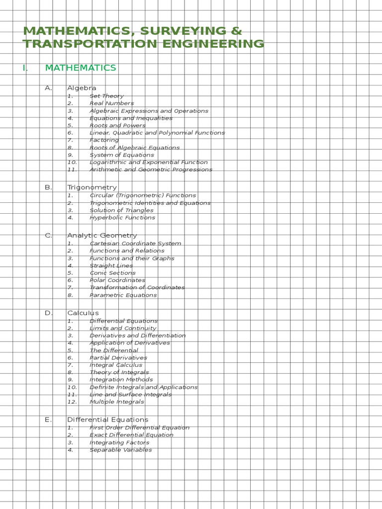 Mathematics, Surveying & Transportation Engineering | PDF | Beam ...