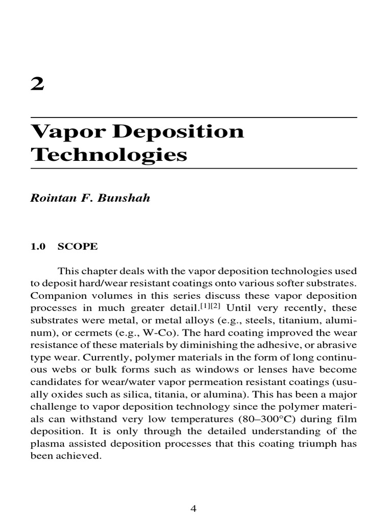 Vapor Deposition Technologies - Sputtering | PDF | Sputtering | Thin Film