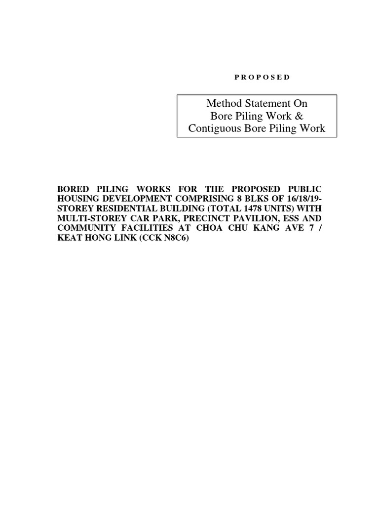 Method Statement On Bore Piling Work And Contiguous Bore Piling Work 3656