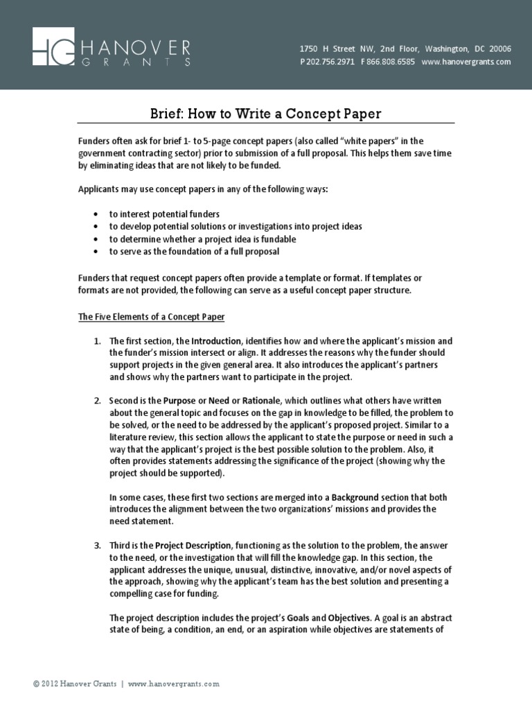 HG Brief - How To Write A Concept Paper | PDF | Goal | Cognitive Science