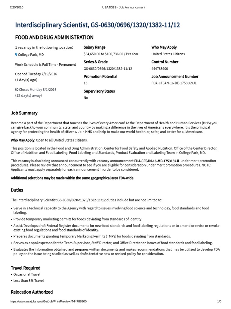 Fda Cfsan 16 de 1753069JL | PDF | E Verify | Résumé