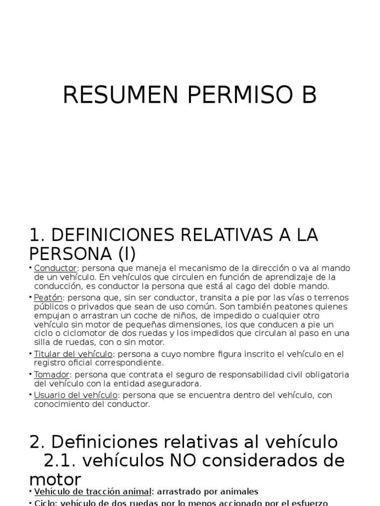 Resumen Permiso B | PDF | Coche | Eje