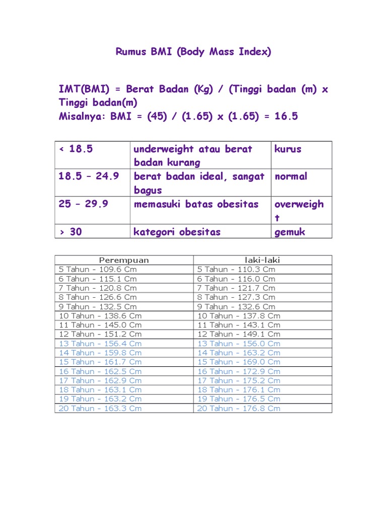 Rumus BMI | PDF