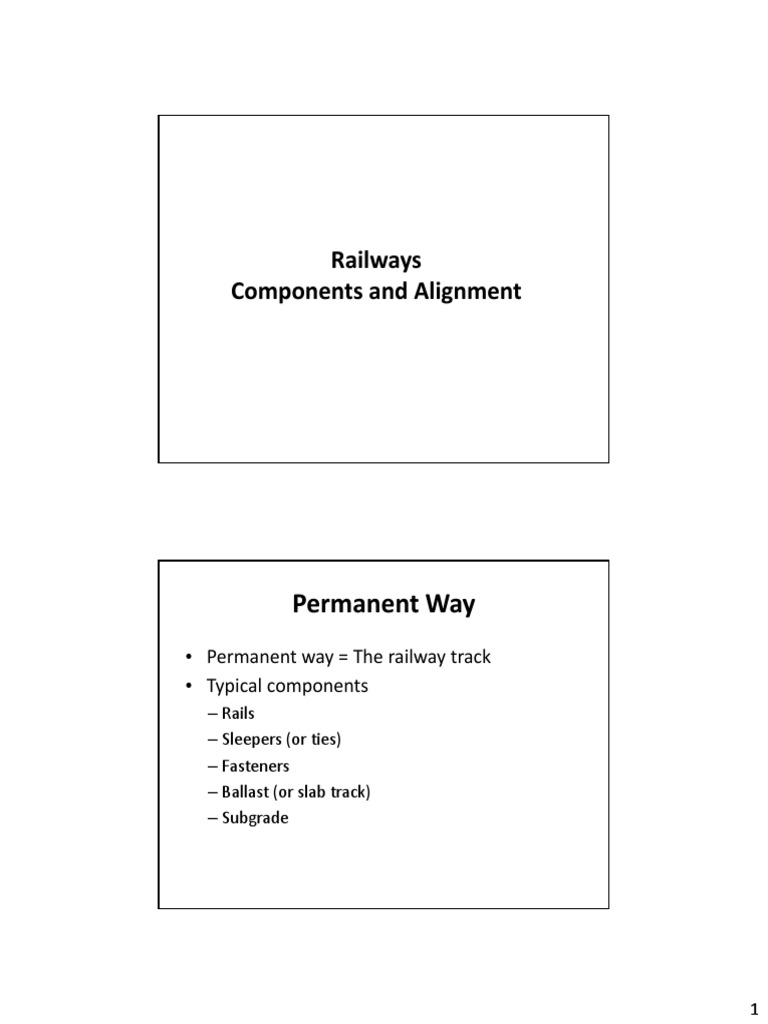 Components and Alignment of Railways: A Guide to the Principal Elements ...