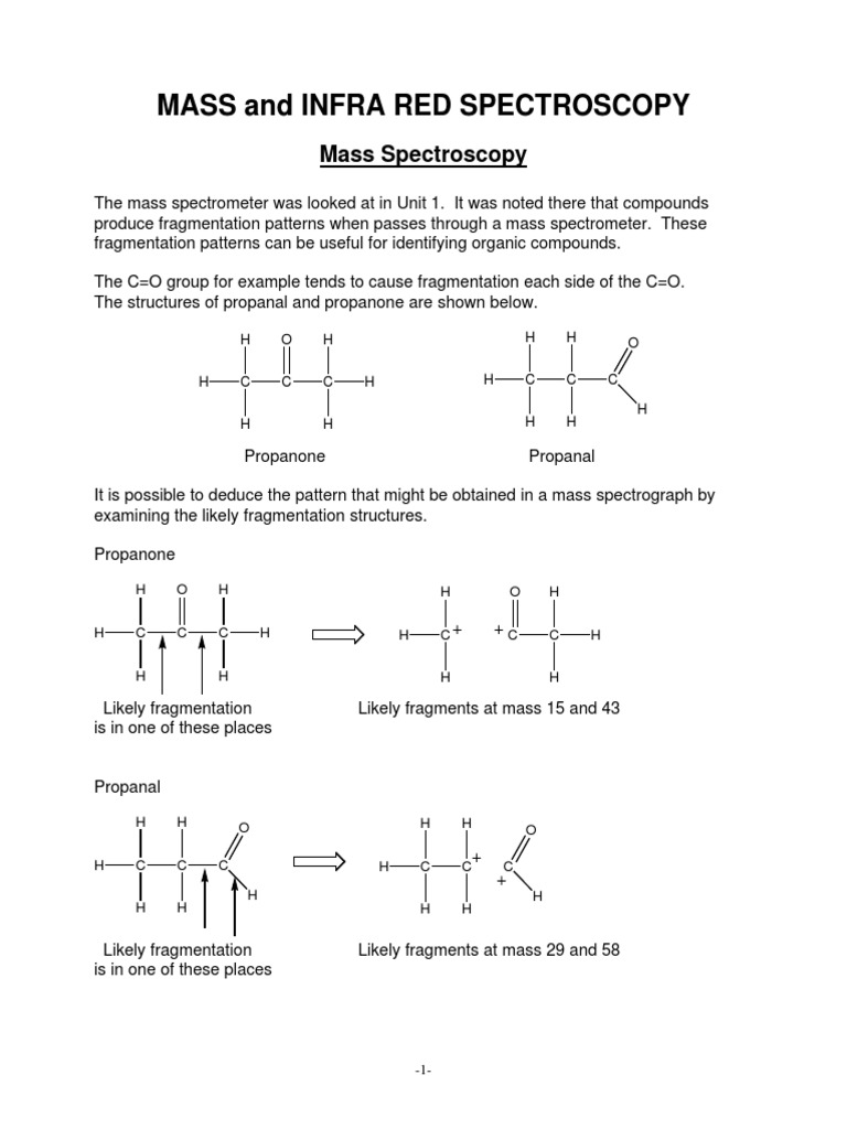 Mass Spectra And Ir Pdf Mass Spectrometry Infrared Spectroscopy