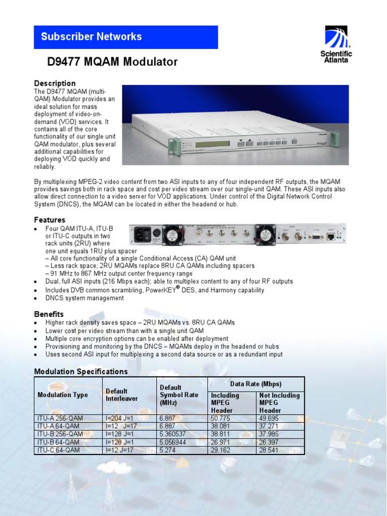 MQAM Product Sheet - 714341 | PDF | Modulation | Power Supply
