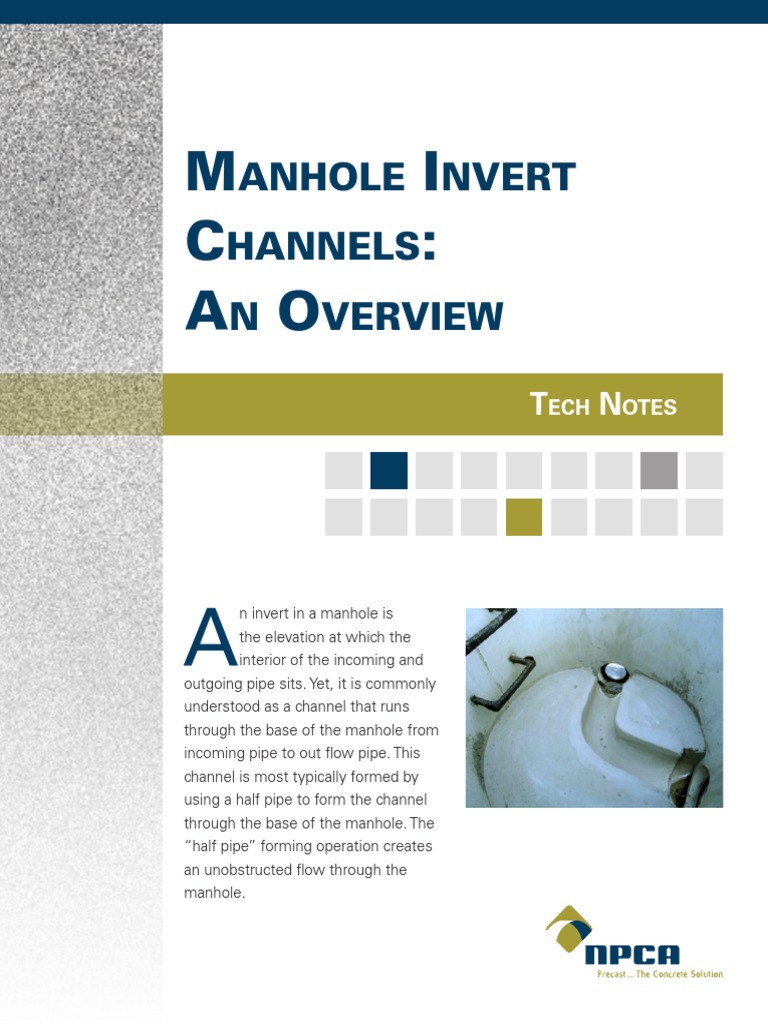 Manhole Invert Channel Design Guide | PDF | Sanitary Sewer | Concrete