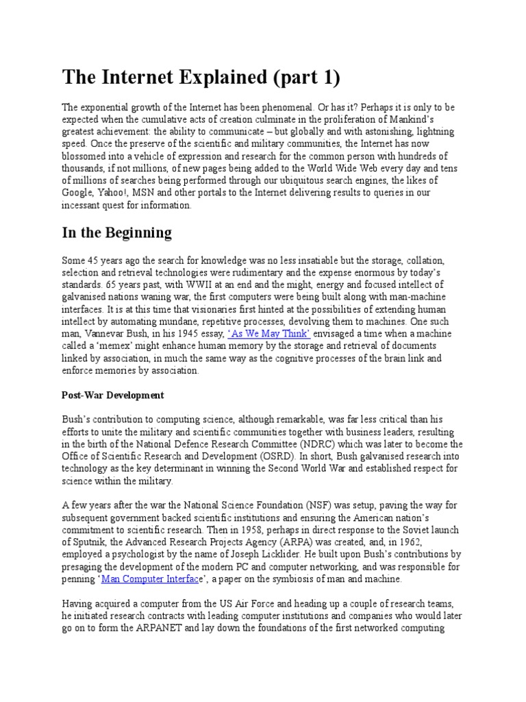 The Internet Explained | PDF | Computer Network | World Wide Web