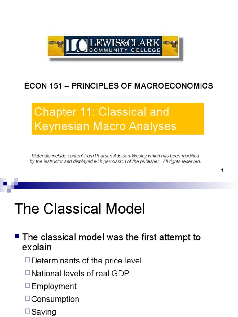 Exploring the Classical and Keynesian Macroeconomic Models Through a ...
