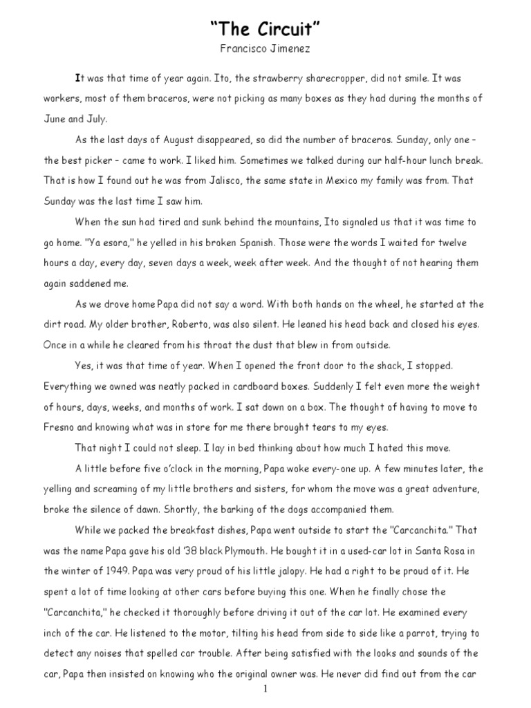 The Circuit (Francisco Jiménez) | PDF | Nature