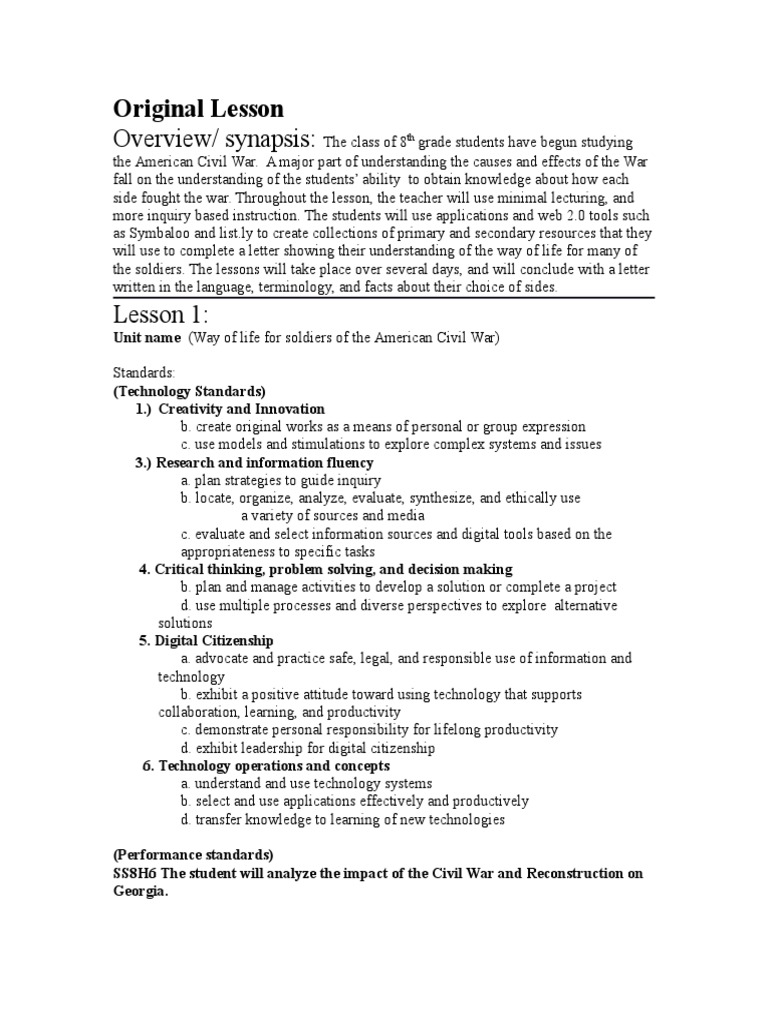 Technology Infused Lesson | PDF | Reconstruction Era | Educational ...