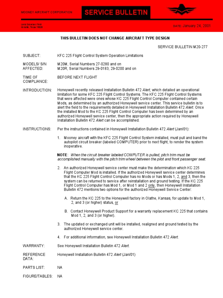 Service Bulletin: This Bulletin Does Not Change Aircraft Type Design | PDF