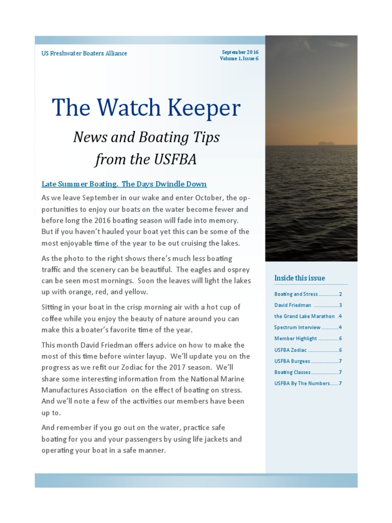 The Watch Keeper Volume 1 Issue 6 | PDF | Hypothermia | Drink