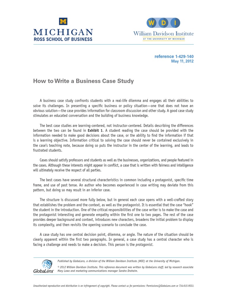 How To Write A Business Study Case | PDF | Case Study | Publishing How To Write A Business Study Case | PDF | Case Study | Publishing