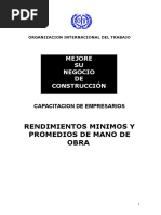 Rendimientos - Capeco | PDF | Industrias | Ingeniería de Edificación