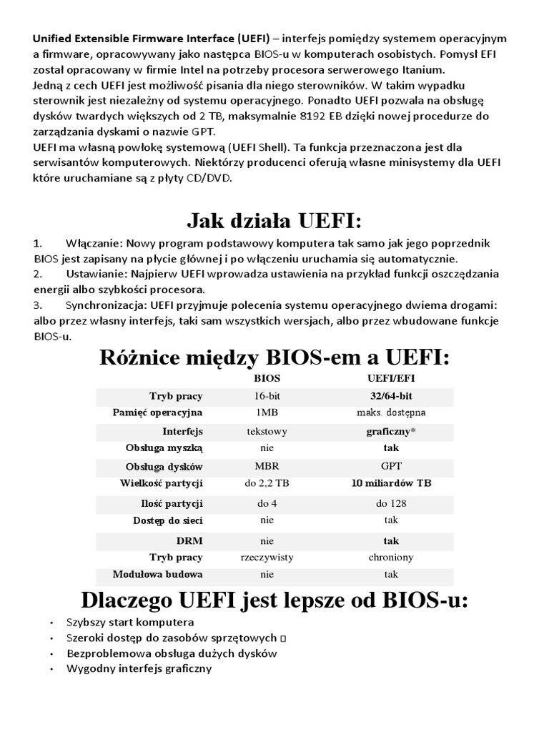 BIOS A UEFI | PDF