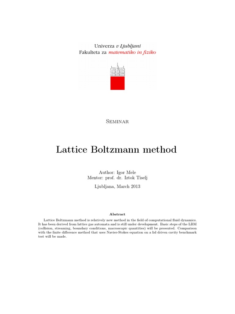 Lattice Boltzmann Method | PDF | Computational Fluid Dynamics | Fluid Dynamics