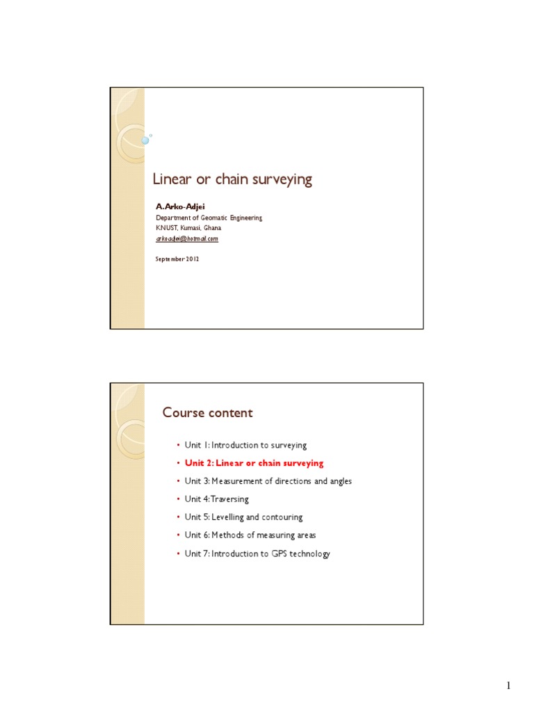 Lesson 2 - Chain Surveying | PDF | Surveying | Metre