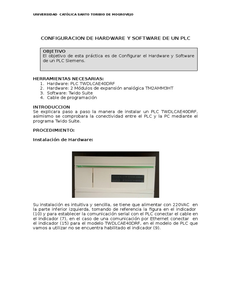 Configuracion de Hardware y Software de un PLC TWIDO.docx