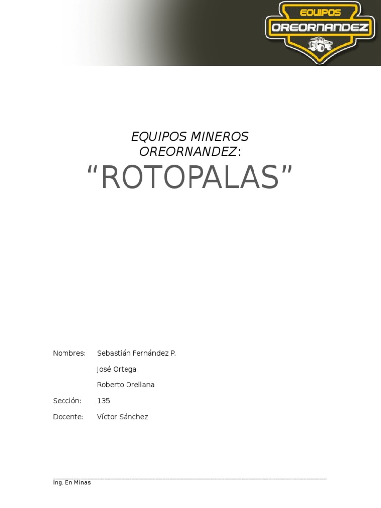 Informe de Rotopalas Con Logo | PDF | Minería | Industrias