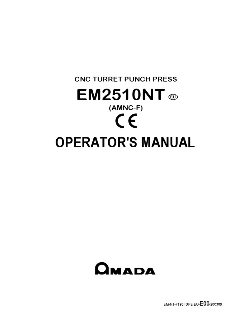 EM2510NT Operators Manual (Part#1) | PDF | Numerical Control | Switch