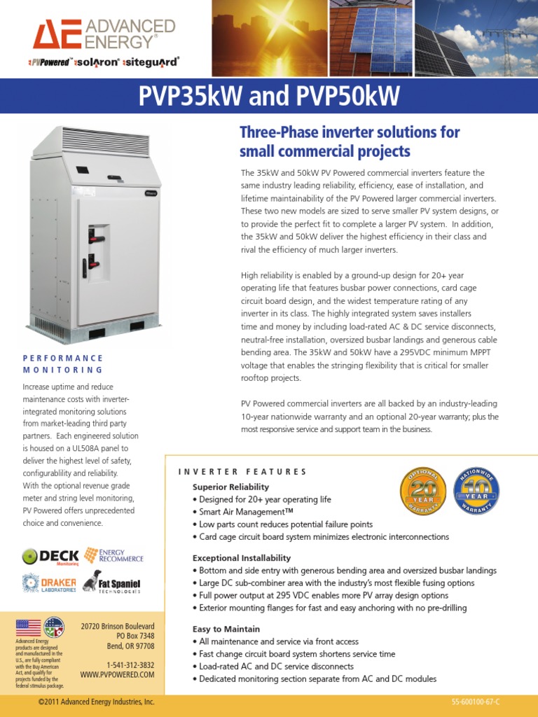 PVP35kW and PVP50kW: Three-Phase Inverter Solutions For Small ...