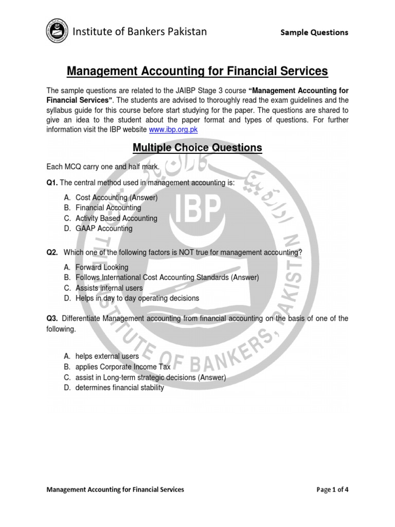 Management Accounting For Financial Services | PDF | Management ...