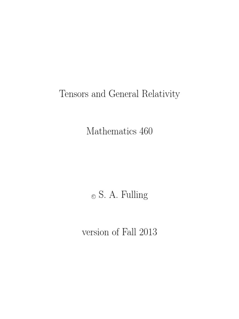 Tensors and General Relativity | PDF | Tensor | Euclidean Vector