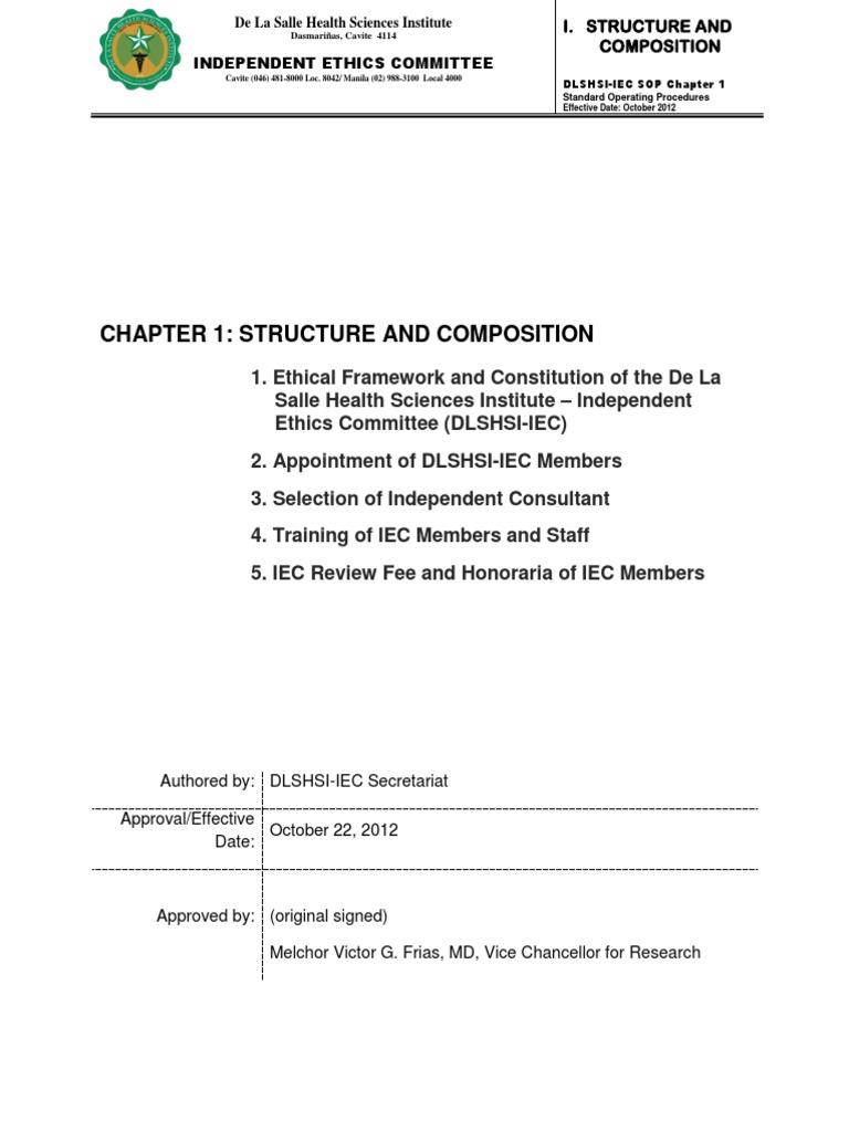 Chapter 1: Structure and Composition: Independent Ethics Committee ...