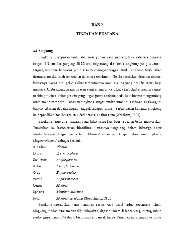 Tinjauan Pustaka Proposal Pengawetan Keripik Singkong Mentah | PDF