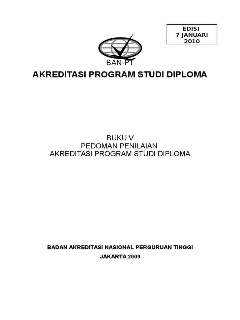 Buku 5-Pedoman Penilaian Instrumen Akreditasi Program Diploma | PDF Buku 5-Pedoman Penilaian Instrumen Akreditasi Program Diploma | PDF