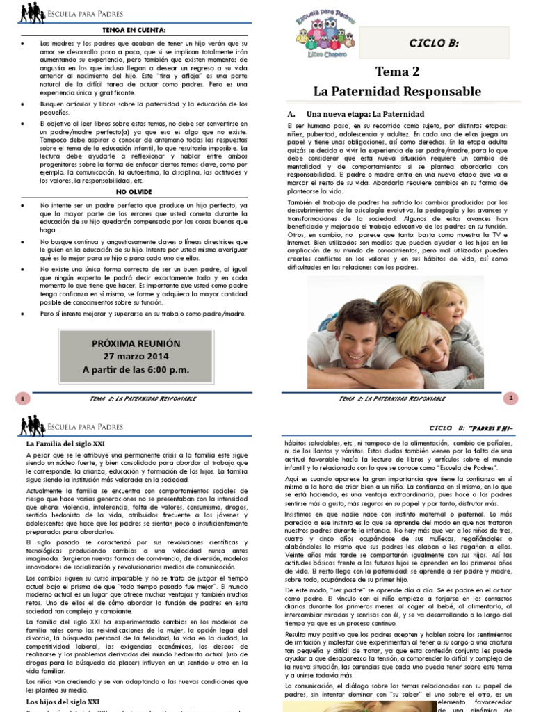 Paternidad Responsable: Claves y Reflexiones | PDF | Adultos | Familia