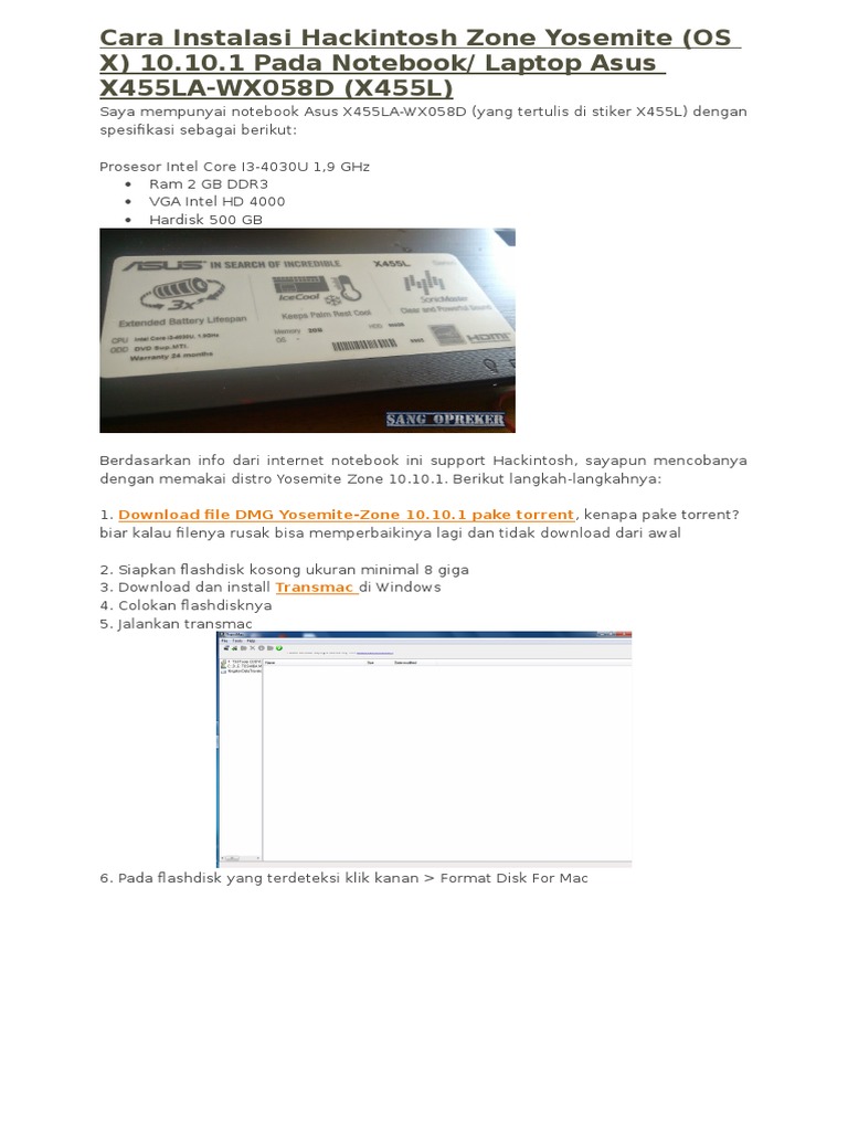 Cara Instalasi Hackintosh Zone Yosemite | PDF | Teknologi & Rekayasa