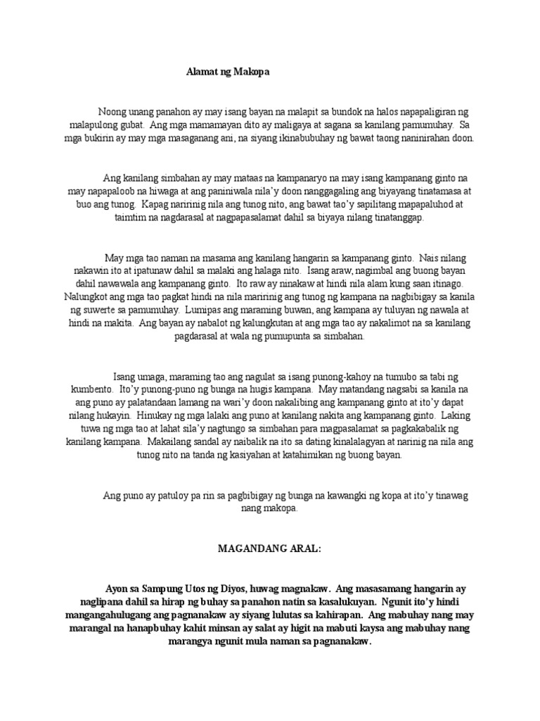 Alamat NG Makopa | PDF