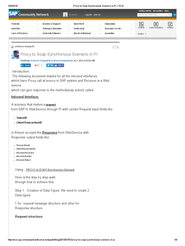 Proxy To Soap Synchronous Scenerio In Pi Pdf Pdf Web Service Proxy Server 