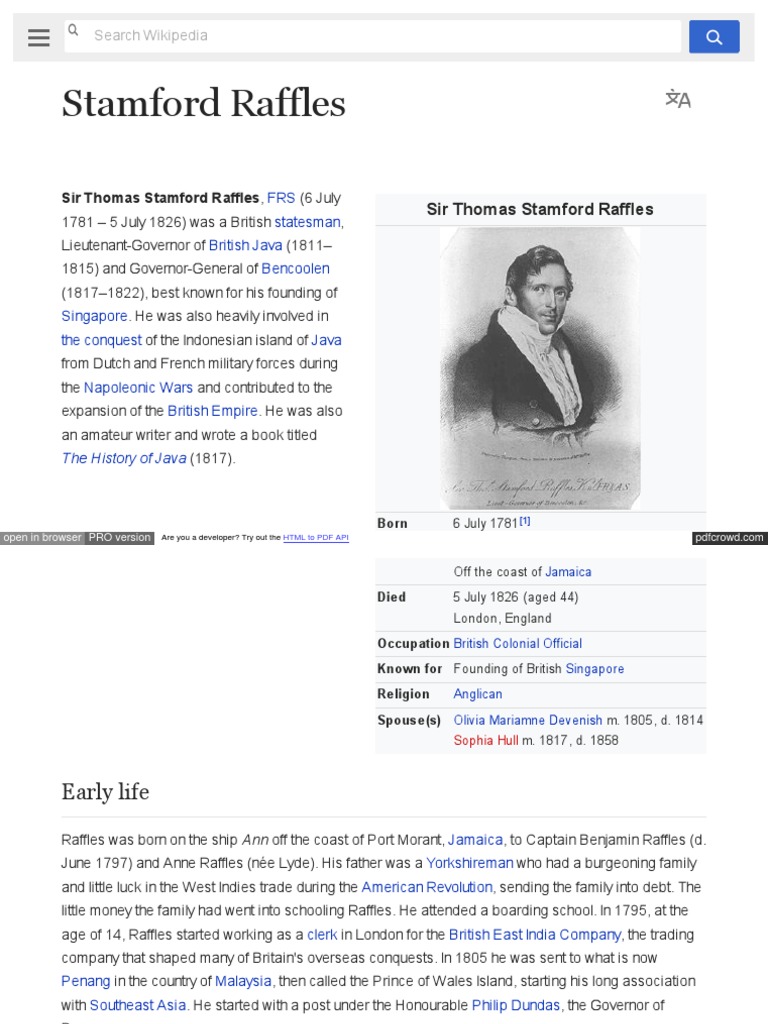 Sir Thomas Stamford Raffles | PDF | Travel | Classics