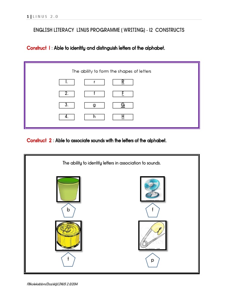 12 Construct English Literacy Linus Programme Writing | PDF | Ellipsis ...