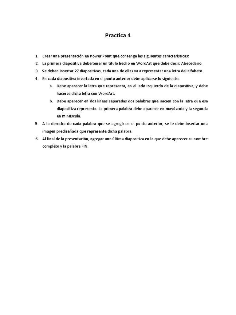 Practica PowerPoint - Abecedario | PDF | Alfabeto | Microsoft PowerPoint