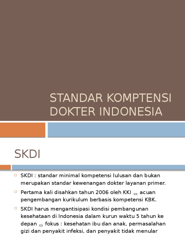 Standar Kompetensi Dokter Indonesia SKDI | PDF | Sains & Matematika