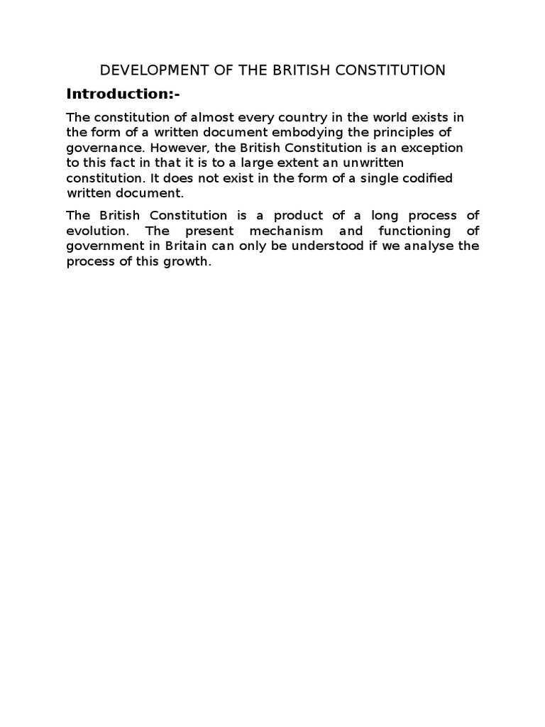Development of The British Constitution | PDF | Parliament Of The ...