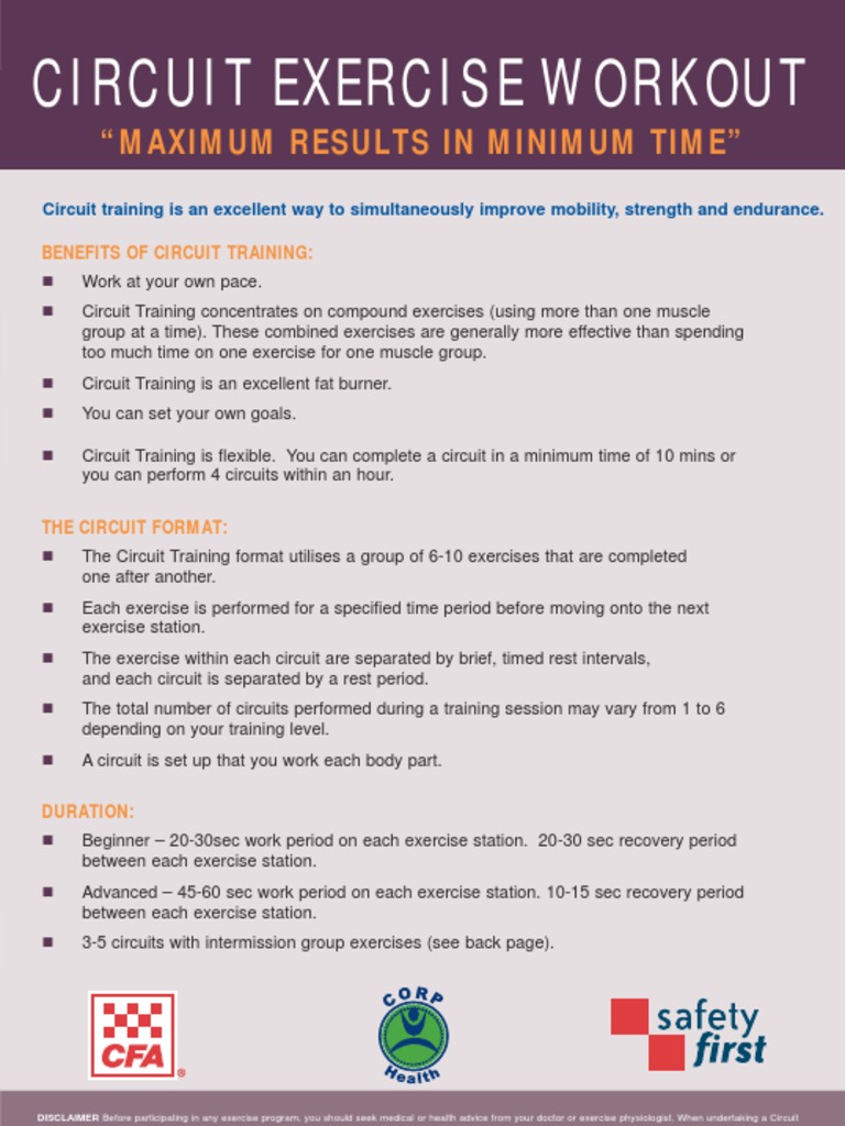 Circuit Exercise Workout: "Maximum Results in Minimum Time" | PDF ...